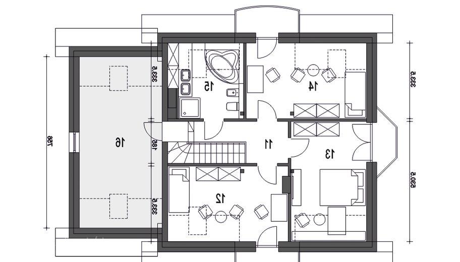 projekt domu DD1408 Dom Dla Ciebie 3 z garażem 1-st. [A] - Murator projekty