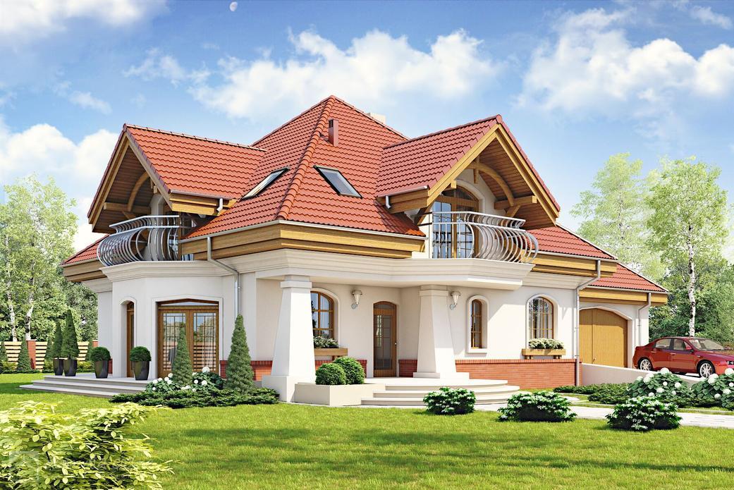 projekt domu DD1196 Dzierlatka III styl z garażem 2-st. [A] - Murator ...
