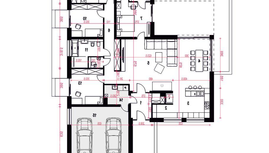 projekt domu DD1597 Magnetyt z garażem 2-st. [A] - Murator projekty