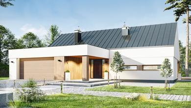 projekt domu DD1597 Magnetyt z garażem 2-st. [A] - Murator projekty