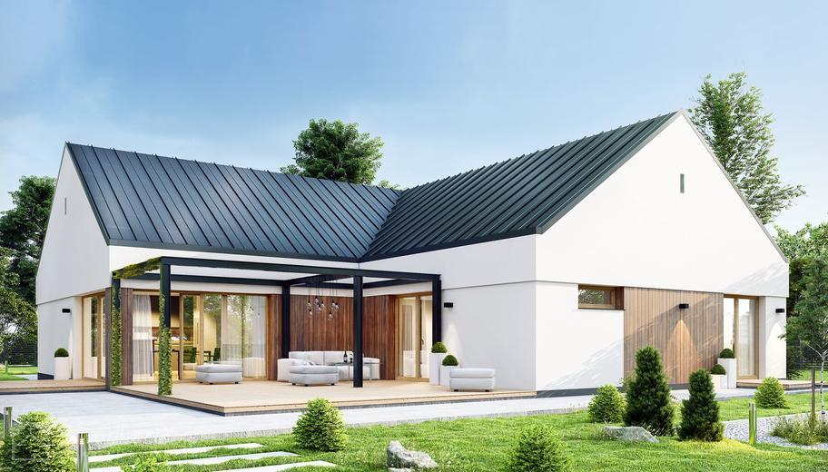 projekt domu DD1597 Magnetyt z garażem 2-st. [A] - Murator projekty