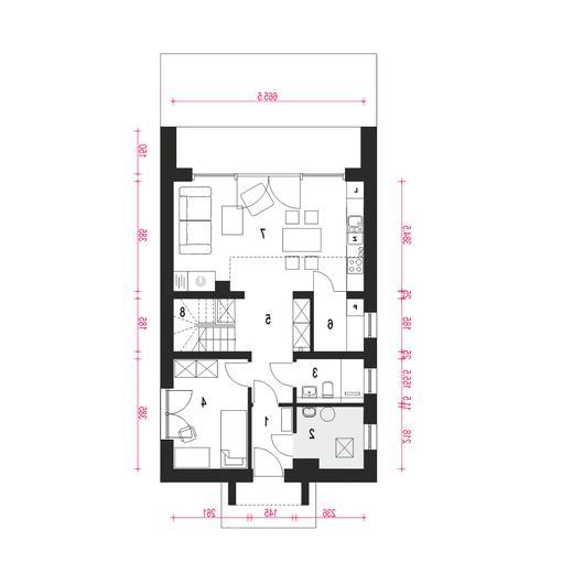 projekt domu DD1593 Vikka bez garażu [B] - Murator projekty