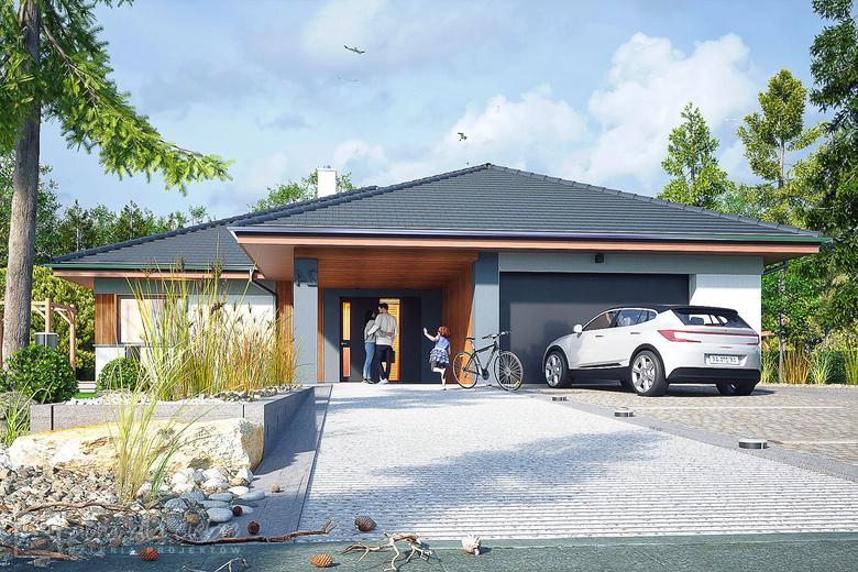 projekt domu DD1746 Aura II z garażem 1-st. [A] - Murator projekty