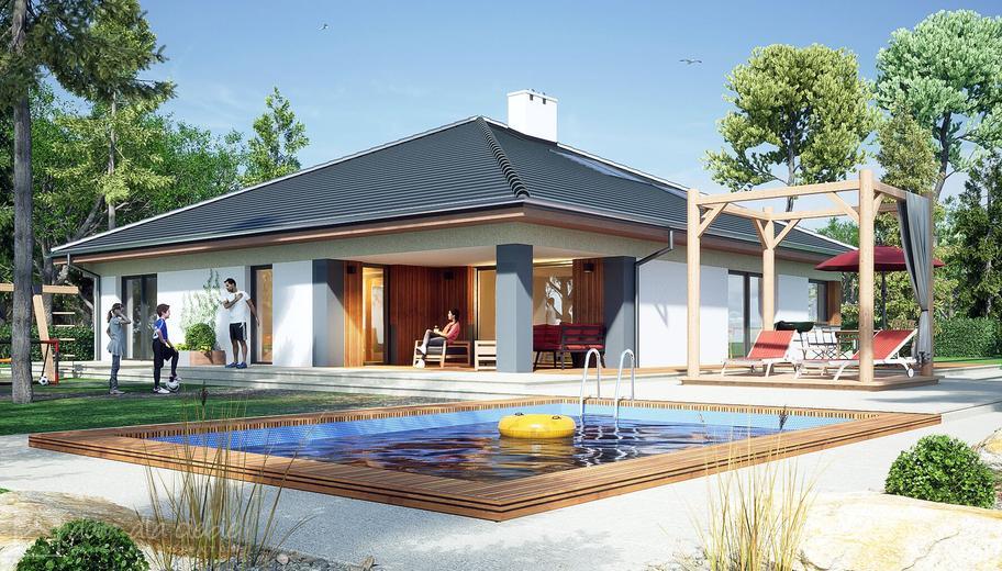 projekt domu DD1746 Aura II z garażem 1-st. [A] - Murator projekty