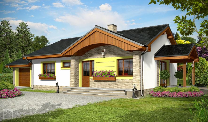 projekt domu DD546 Dino II z garażem 1-st. [A] - Murator projekty
