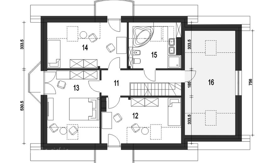 projekt domu DD1170 Dom Dla Ciebie 1 z garażem 1-st. [A] - Murator projekty