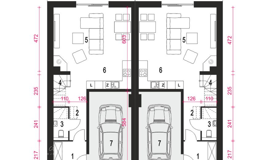 projekt domu DD1594 Jukka z garażem 1-st. [A-BL] - Murator projekty