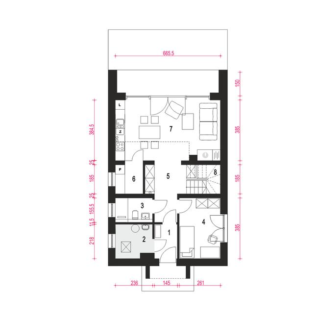 projekt domu DD1593 Vikka bez garażu [B] - Murator projekty