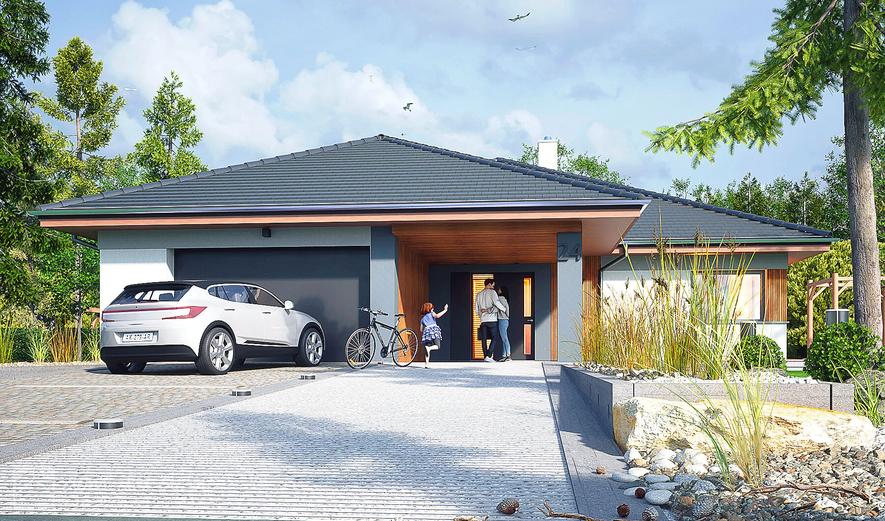 projekt domu DD1746 Aura II z garażem 1-st. [A] - Murator projekty