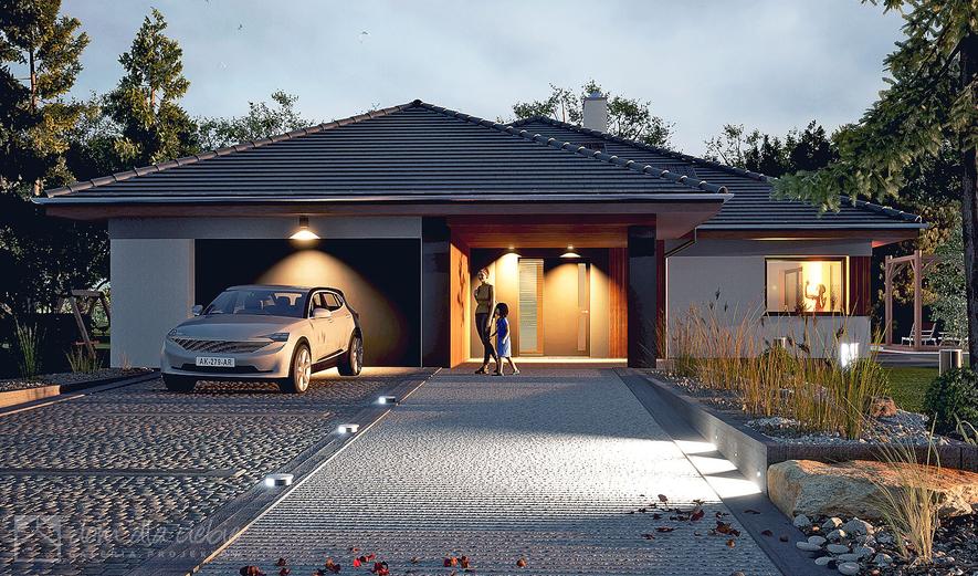 projekt domu DD1746 Aura II z garażem 1-st. [A] - Murator projekty