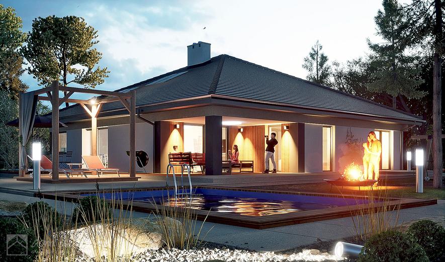 projekt domu DD1746 Aura II z garażem 1-st. [A] - Murator projekty