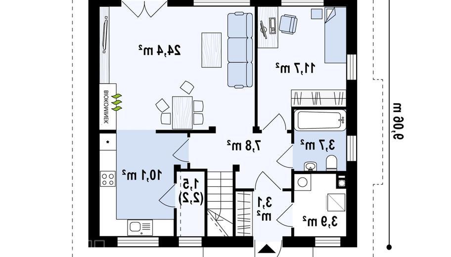 projekt domu Z65v2 Projekt domu Z65 v2 - Murator projekty