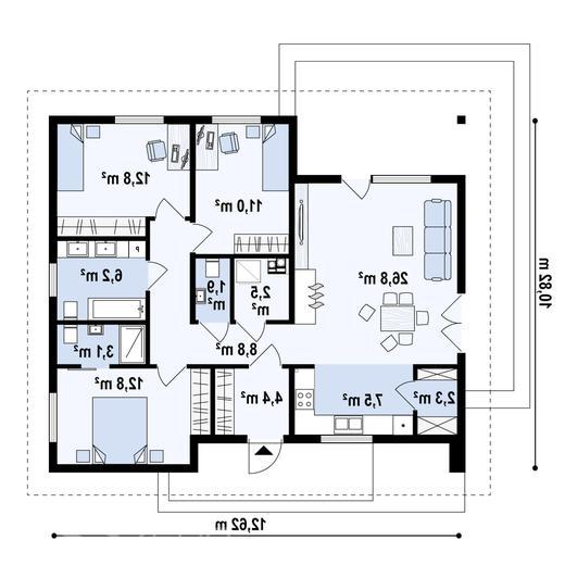 projekt domu Z332D Projekt domu Z332 D - Murator projekty