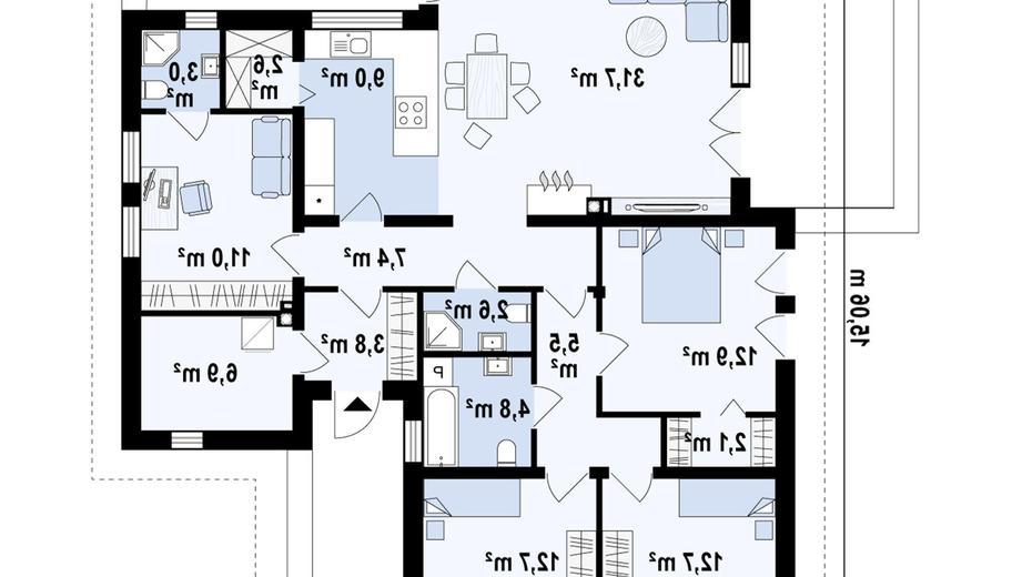 projekt domu Z204bG Projekt domu Z204 bG - Murator projekty