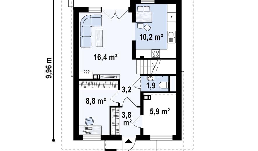 projekt domu Z174 Projekt domu Z174 - Murator projekty