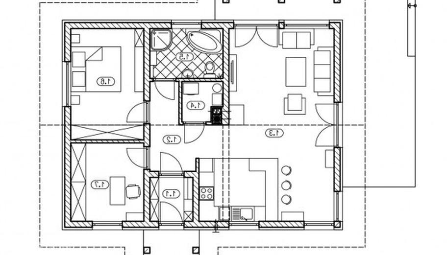 projekt domu AV365 Projekt domu L-241 mur - Murator projekty