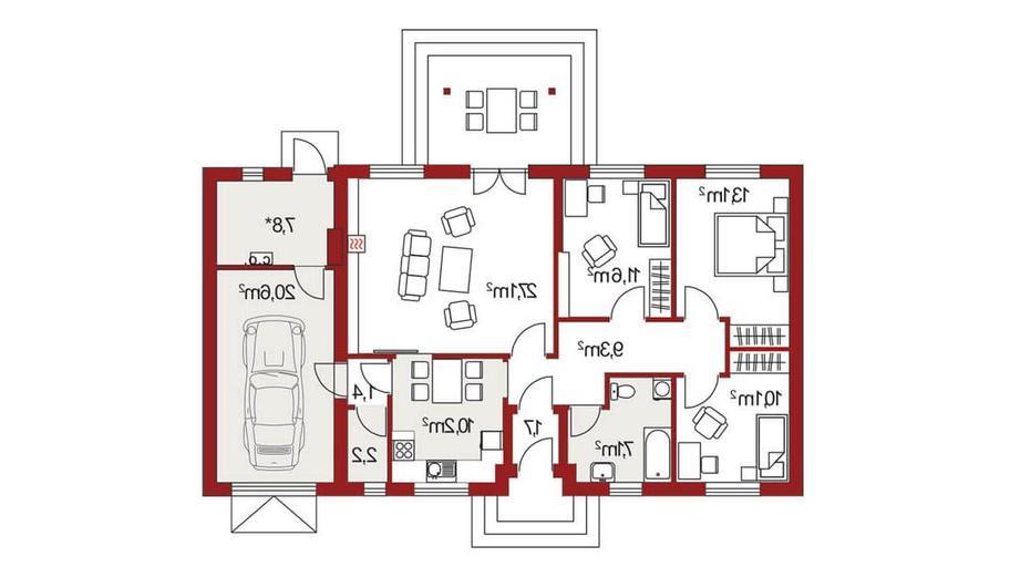 projekt domu AS024 Nina 2C - Murator projekty