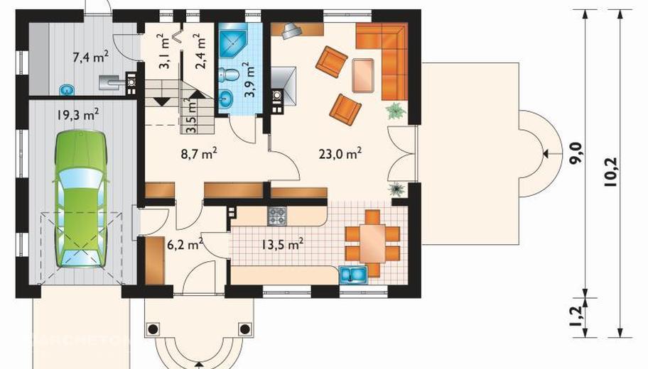 projekt domu AN871 Nowy Dworek-2 (871) - Murator projekty