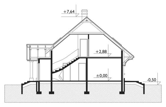 projekt domu AN637 Staś (wer.tech.2) (637) - Murator projekty