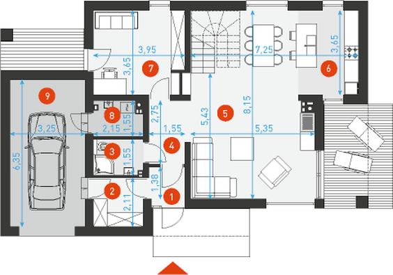 projekt domu DW072 Prosty 1 - Murator projekty