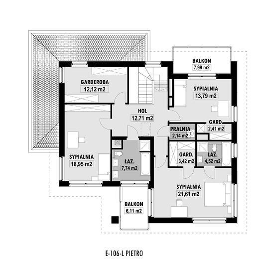 projekt domu E-106 Projekt domu E-106 - Murator projekty