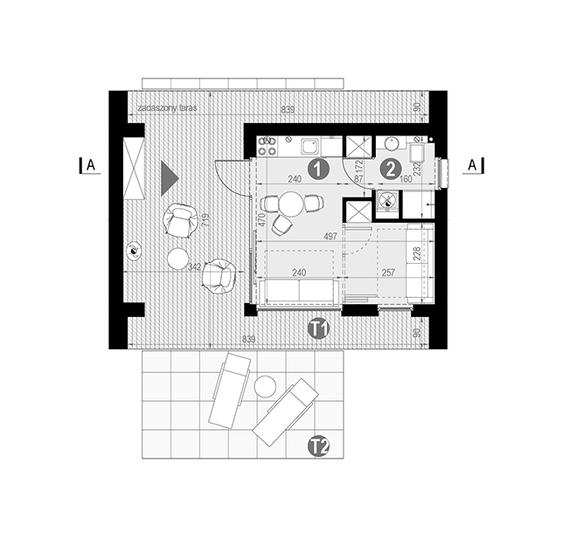 projekt domu HK84DL HOMEKONCEPT 84 DL (letniskowy) - Murator projekty
