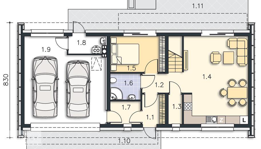 projekt domu DCP313 Temerin - Murator projekty