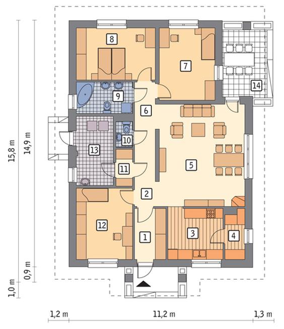 projekt domu M93b Jesienna zaduma - wariant II - Murator projekty