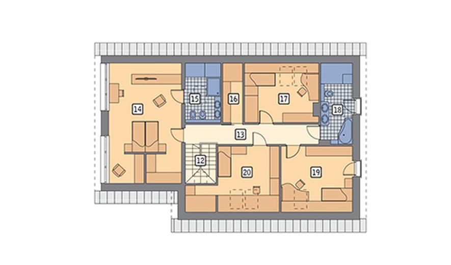 projekt domu M210f Jasna przestrzeń - wariant VI (z wentylacją ...