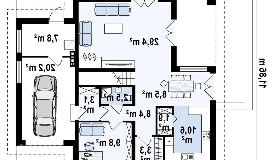 projekt domu Z283 Projekt domu Z283 - Murator projekty
